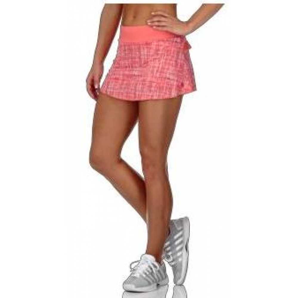 K-Swiss Women's Deuce Tennis Skirt (Raspberry Print/Sugar Coral)