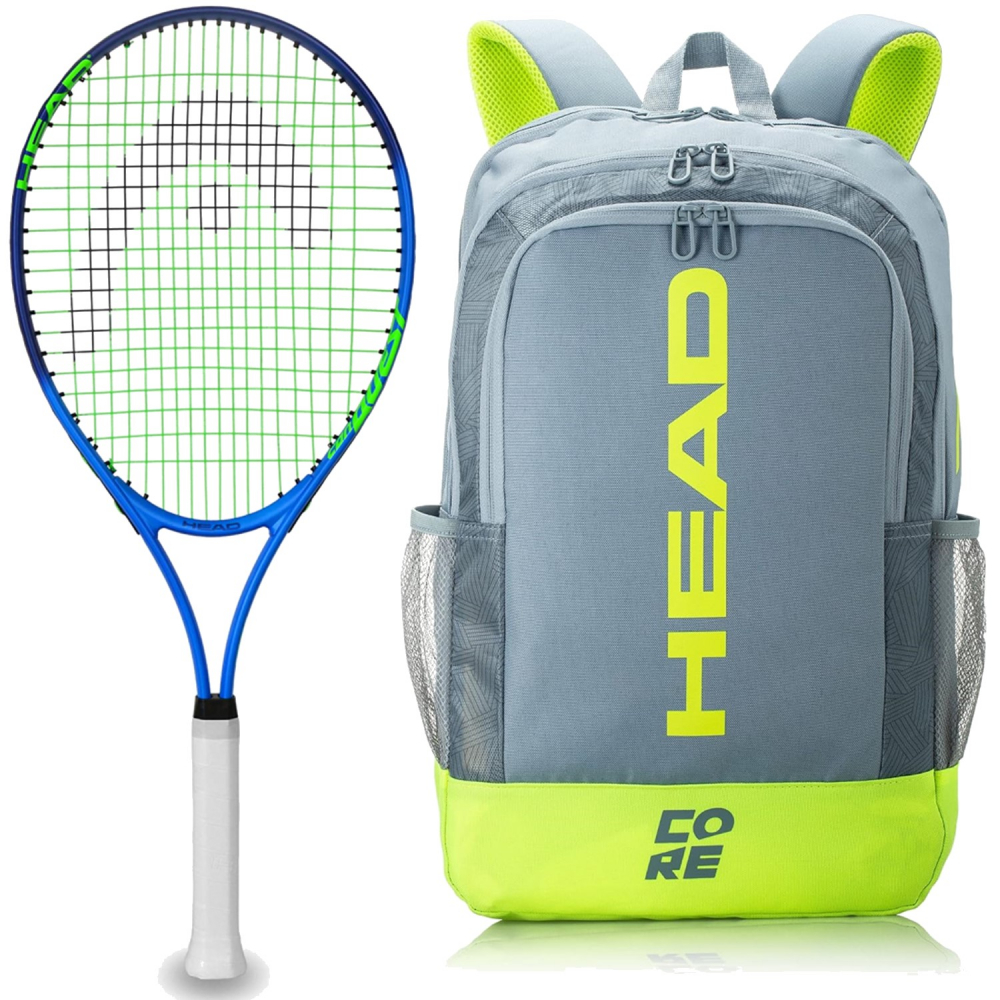 Head Ti. Conquest Tennis Racquet Bundled w a Core Tennis Backpack (Grey ...