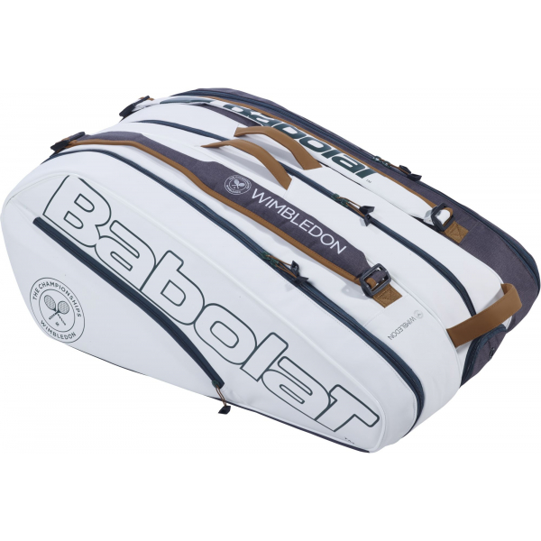 Babolat Pure Wimbledon Racquet Holder x12 Tennis Bag (White/Grey)