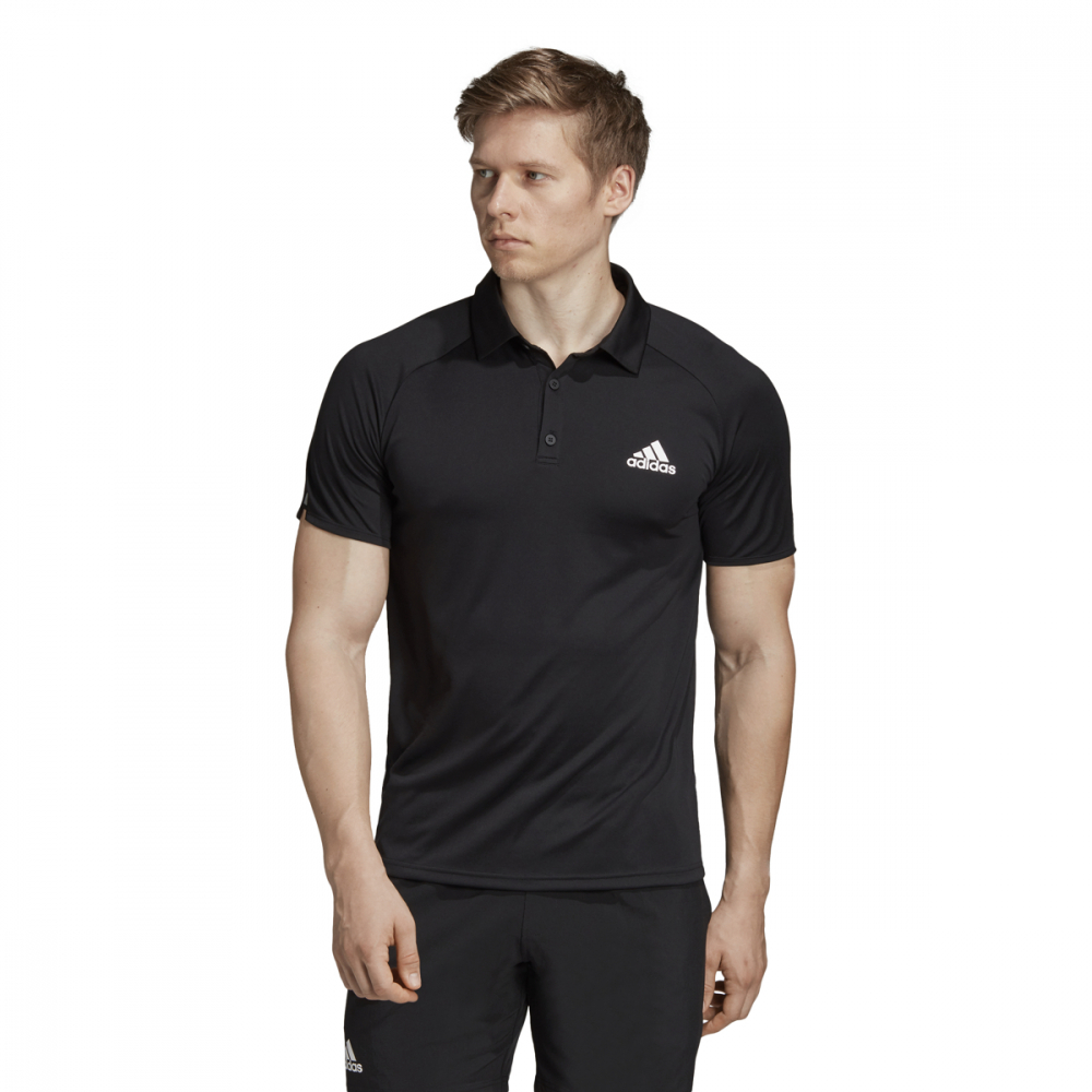 Adidas Men's Club Colorblock Tennis Polo (Black)