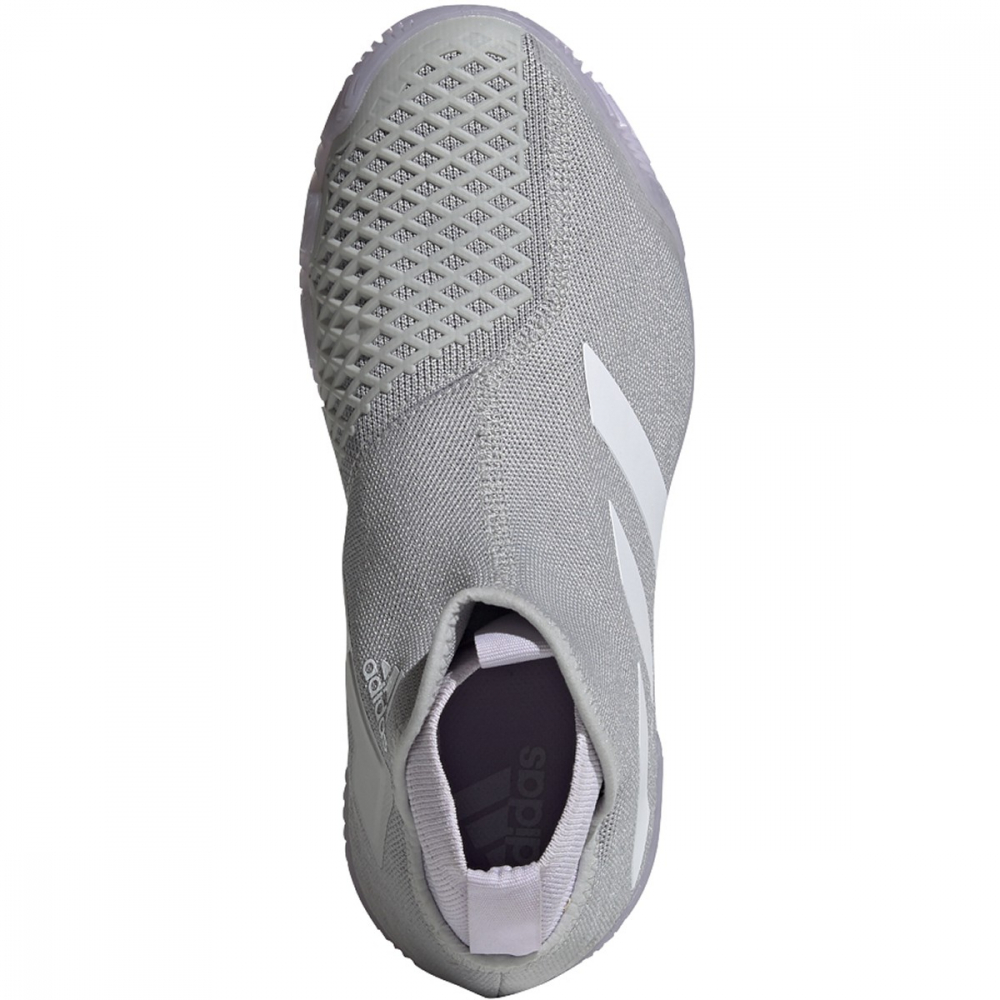 Adidas Women's Stycon Laceless Tennis Shoes (Grey/White/Purple Tint)