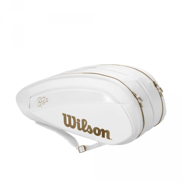 Wilson Federer DNA 12 Pack Tennis Bag (White/Gold)