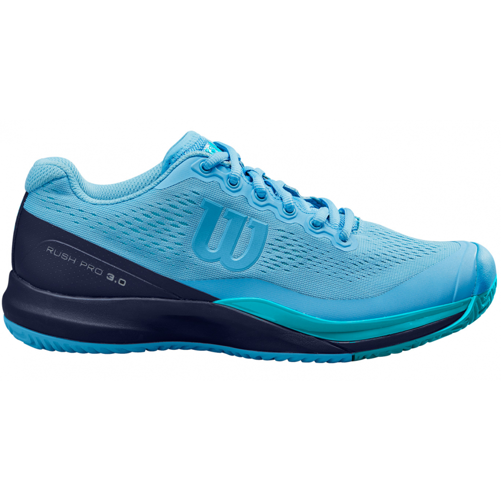 Wilson Women's Rush Pro 3.0 Tennis Shoes (Alaskan Blue Peacoat Scuba Blue)