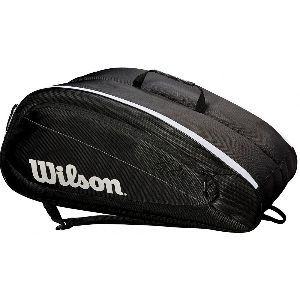 Wilson Federer Team 12 Pack Tennis Bag (Black/White)