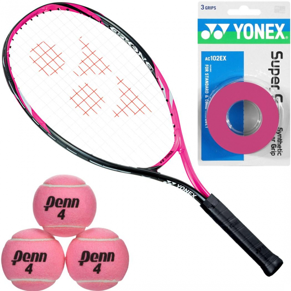 Yonex EZONE Smash Pink Junior Tennis Racquet bundled with a Pink ...