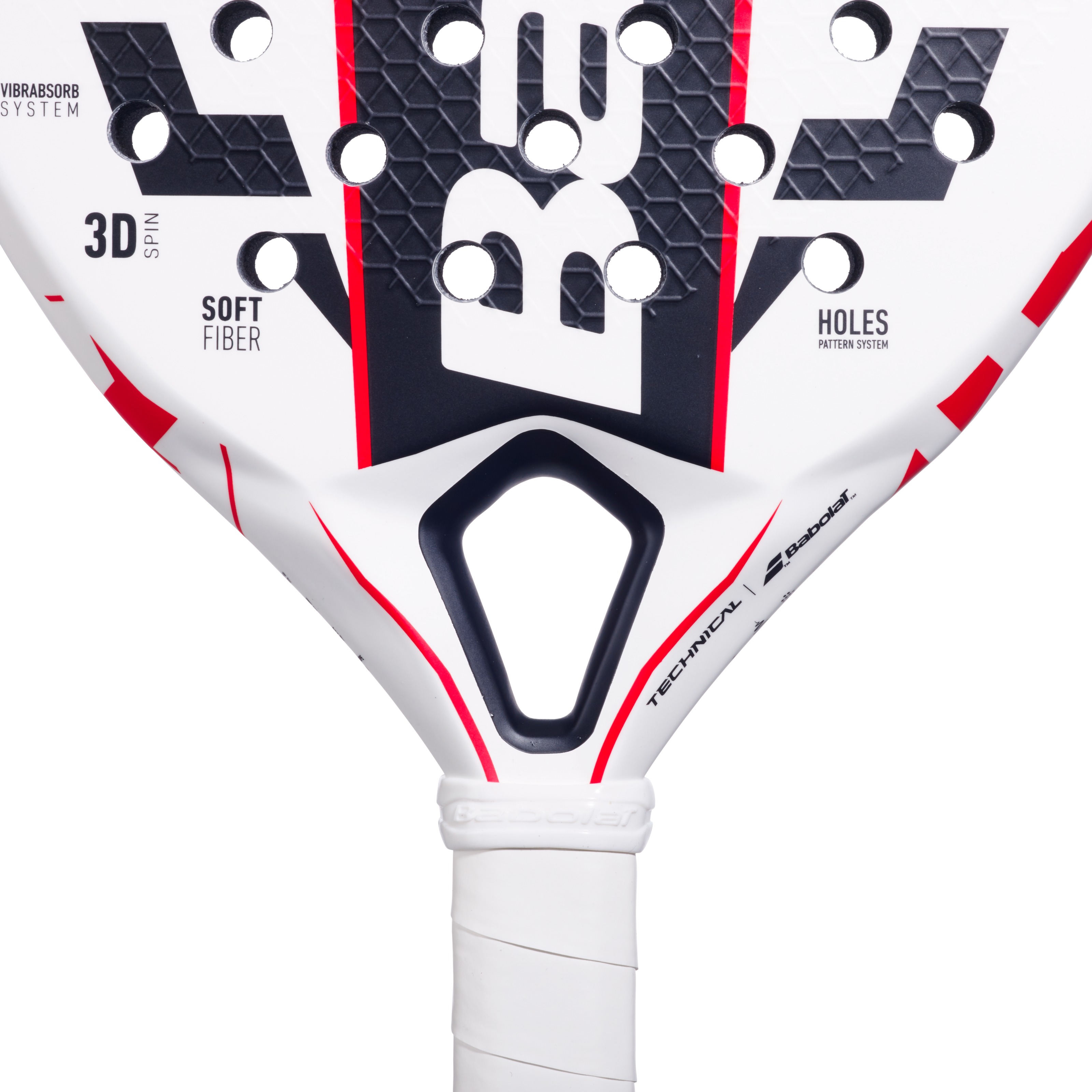 Babolat Technical Vertuo Juan Lebron Padel Racket (White/Black/Red)
