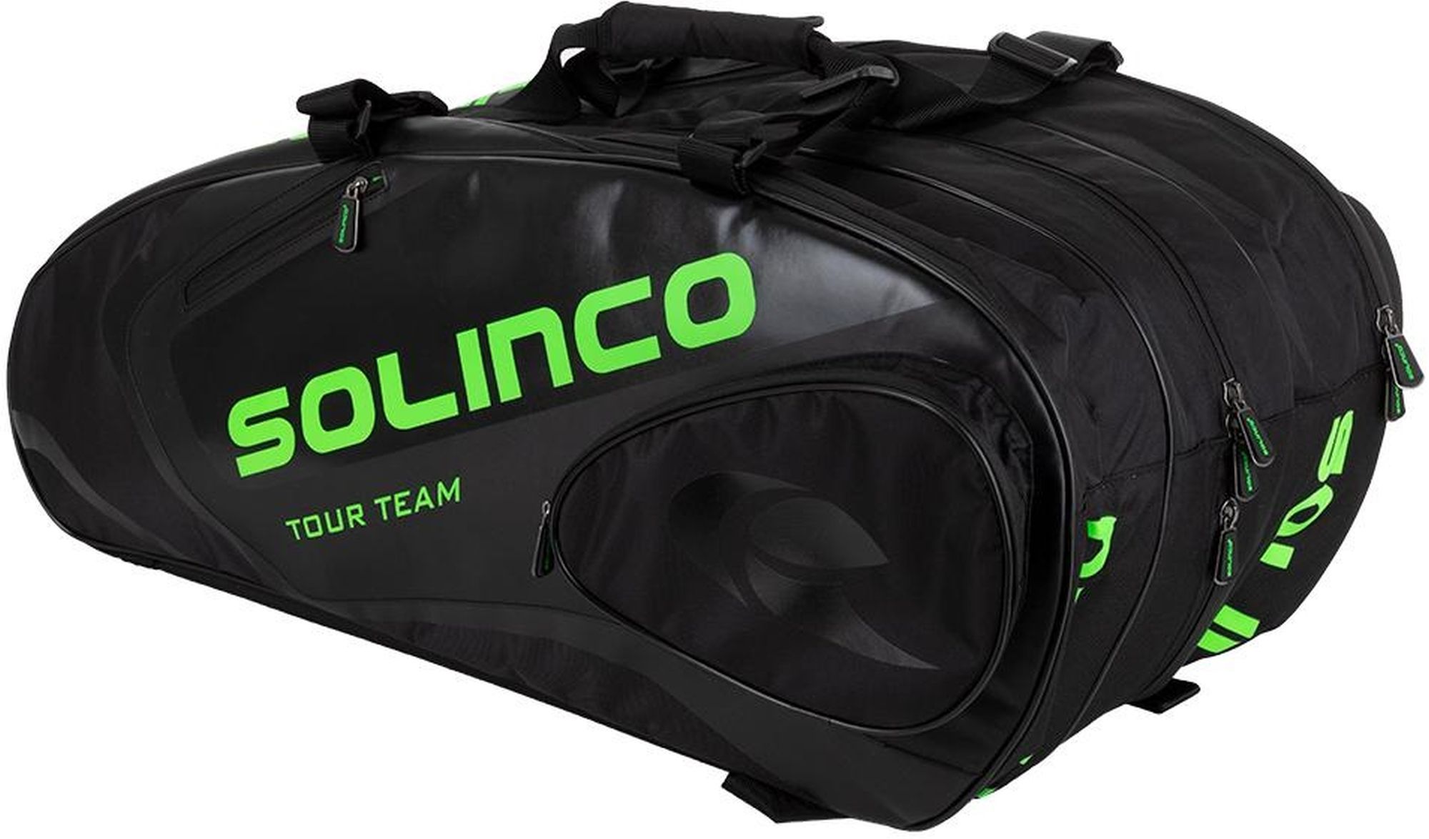 Solinco Tour 15 Pack Tennis Racquet Bag (Black/Neon Green)