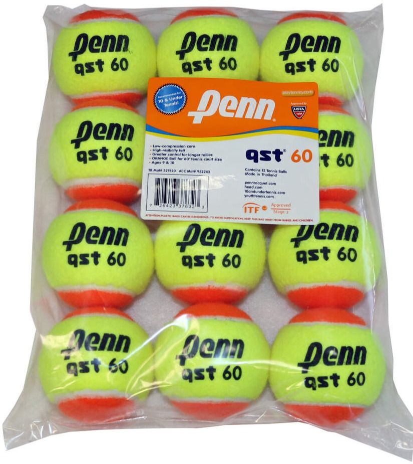 Penn QST 60 Orange Training Tennis Balls - Case (72 Balls)
