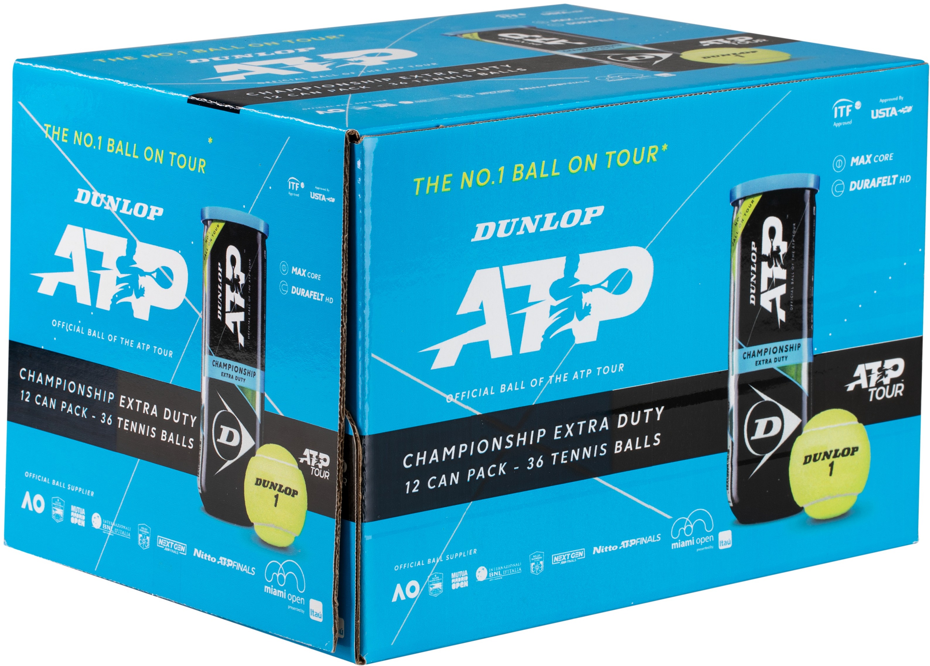 Dunlop ATP Championship Extra Duty Tennis Balls - Case (36 Balls)