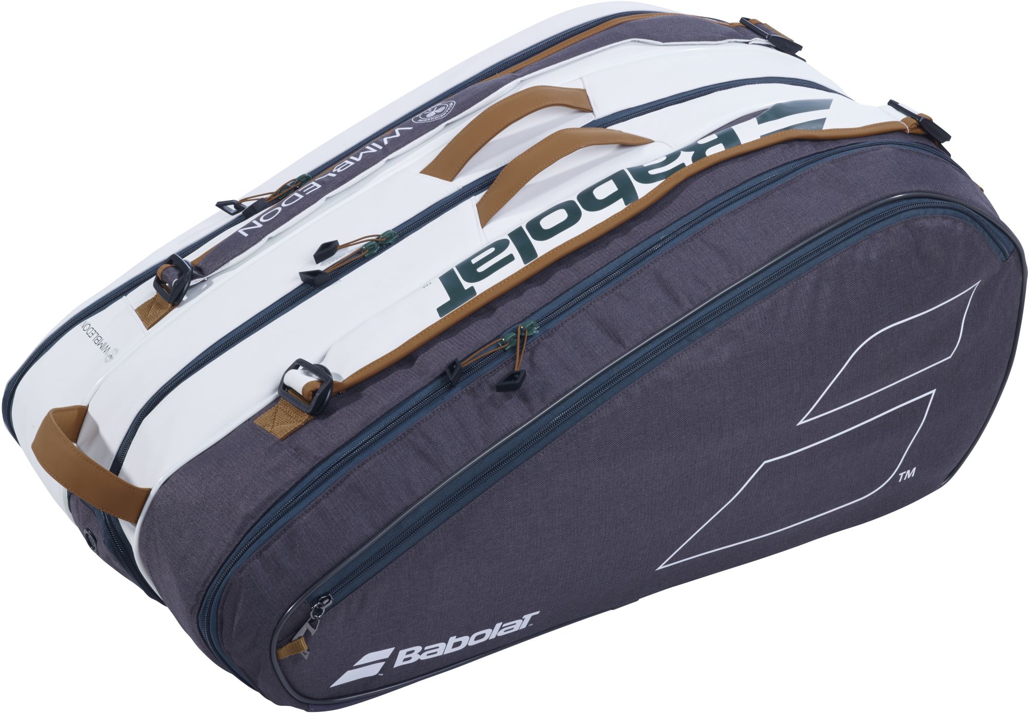Babolat Pure Wimbledon Racquet Holder x12 Tennis Bag (White/Grey)