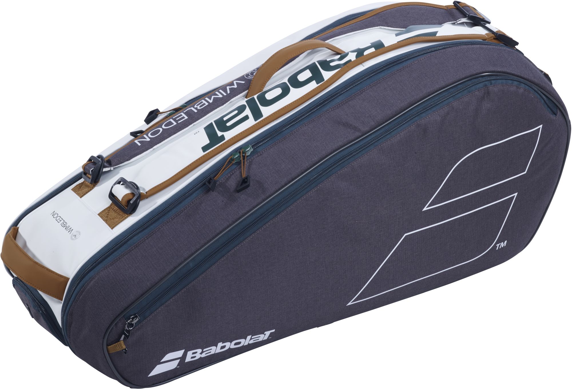 Babolat Pure Wimbledon Racquet Holder x6 Tennis Bag (White/Grey)