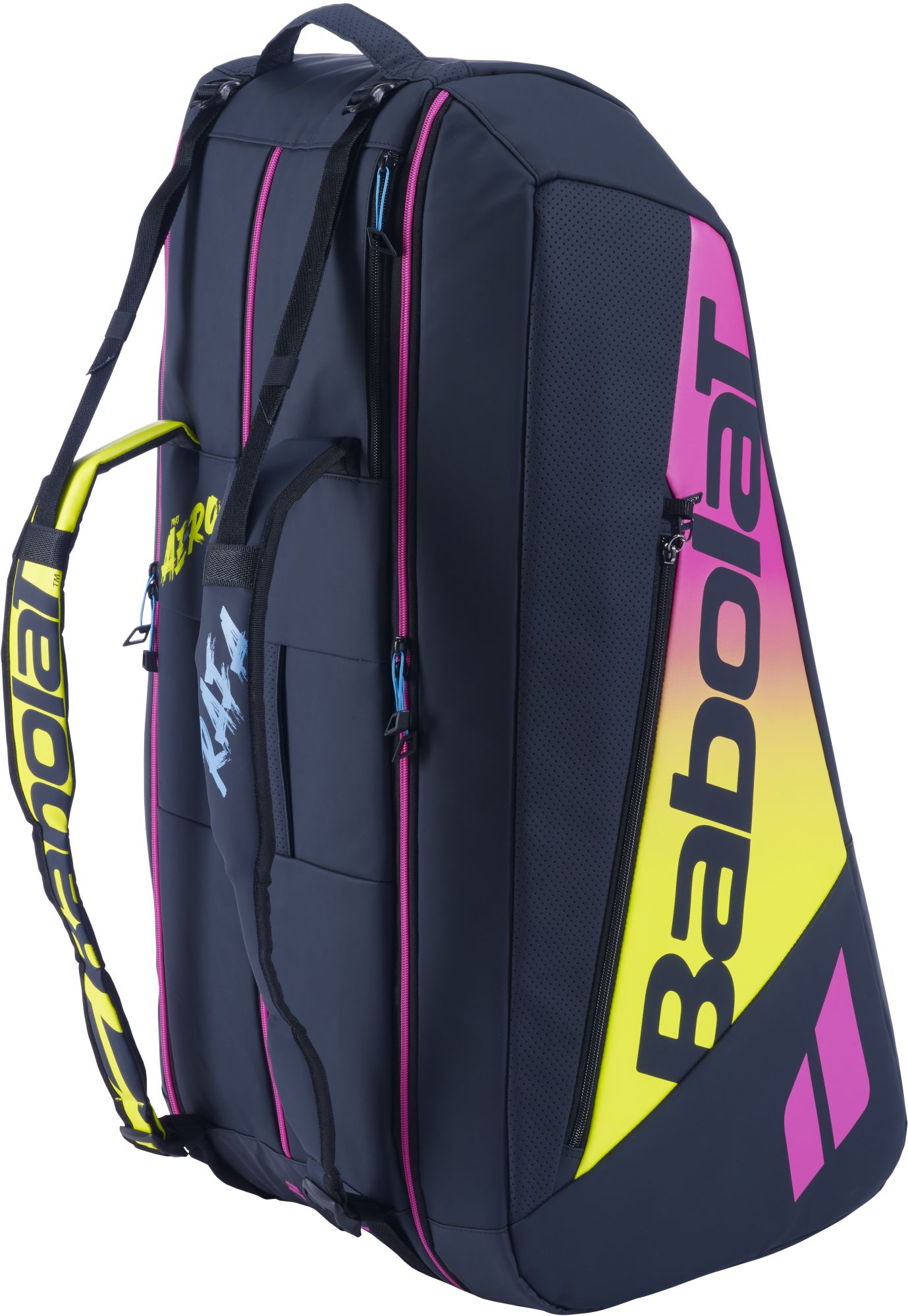 Babolat Pure Aero Rafa Racquet Holder x12 Tennis Bag (Dark Navy/Yellow ...