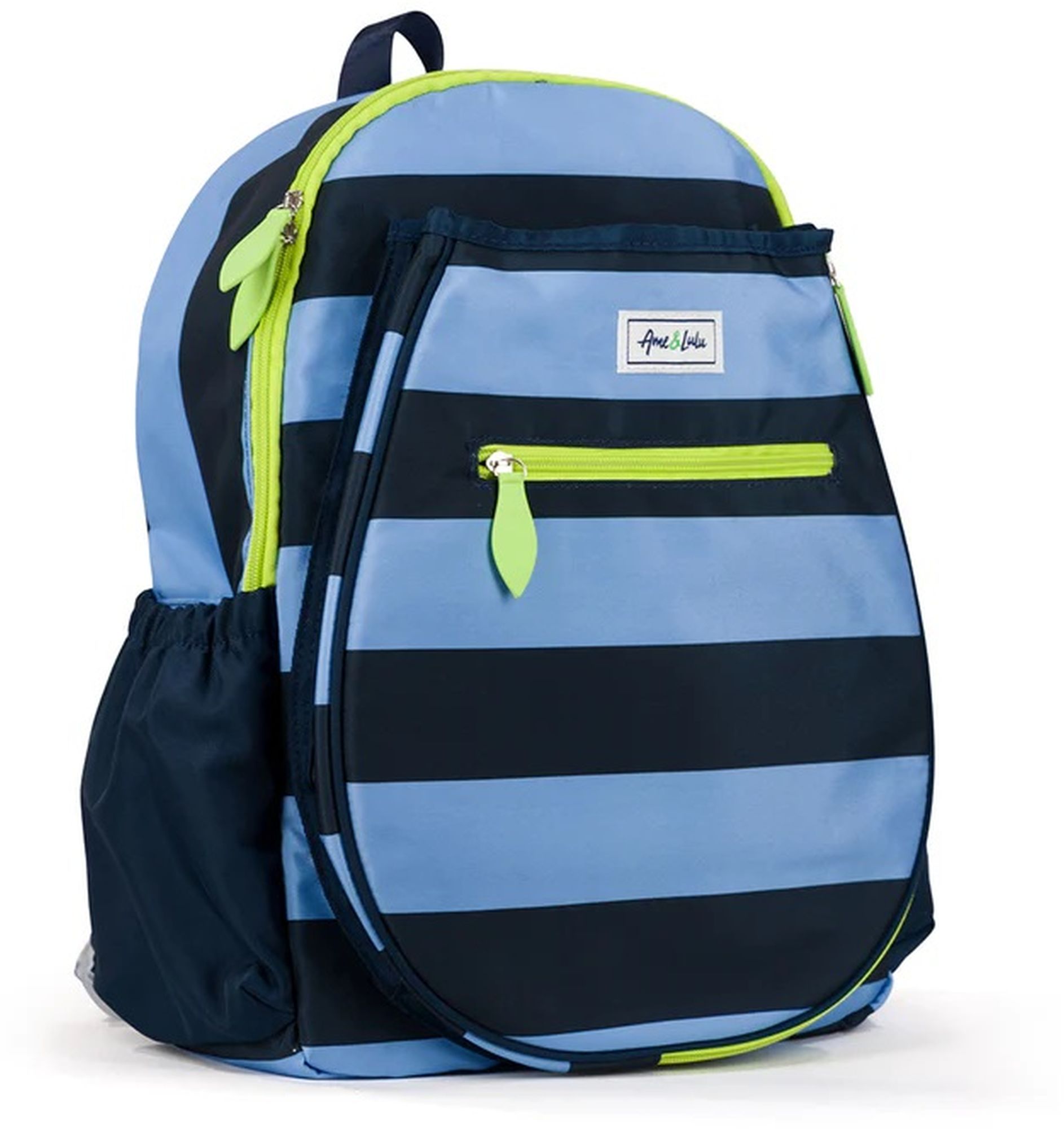 Ame & Lulu Big Love Tennis Backpack (Navy Blue Stripes)