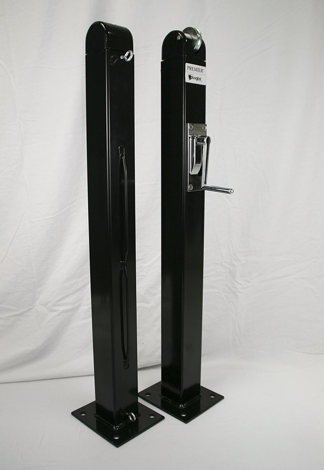 Douglas Premier™ SQ Surface Mount Pickleball Posts 3" SQ X 36" Tall (Black)