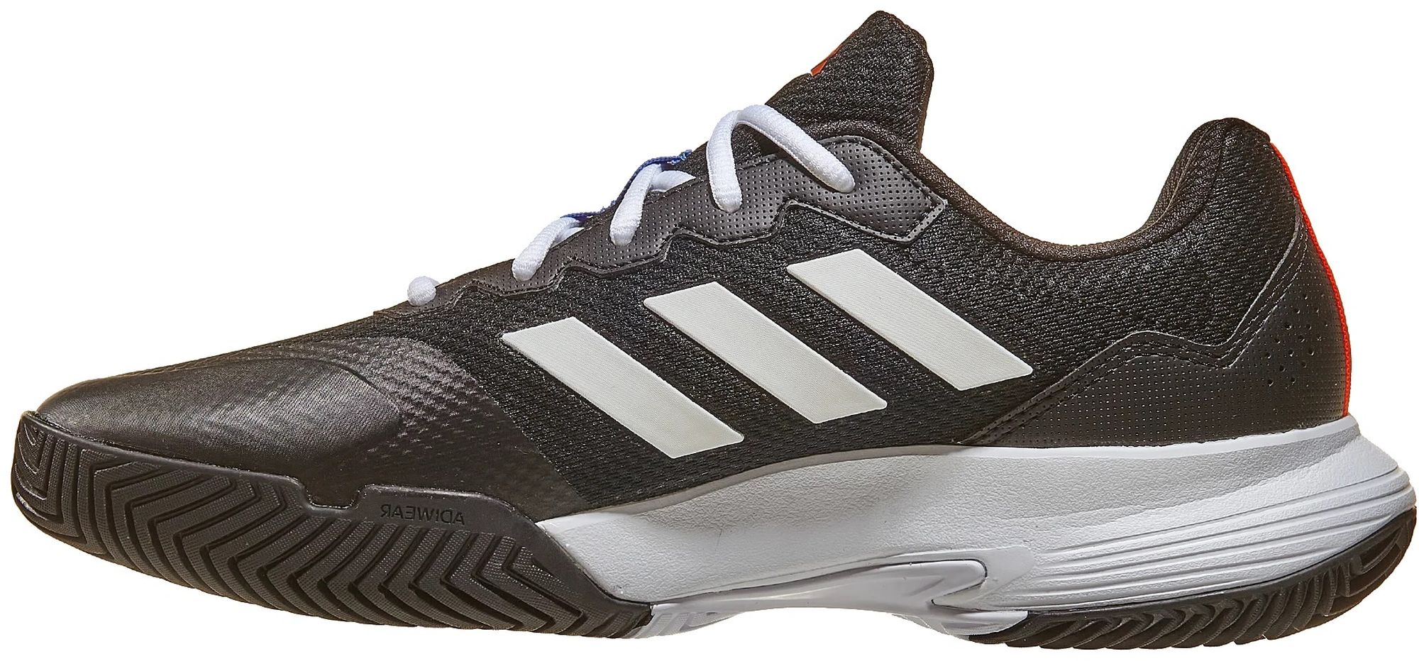 Adidas Men's GameCourt 2 Tennis Shoes (Core Black/Cloud White/Solar Red)