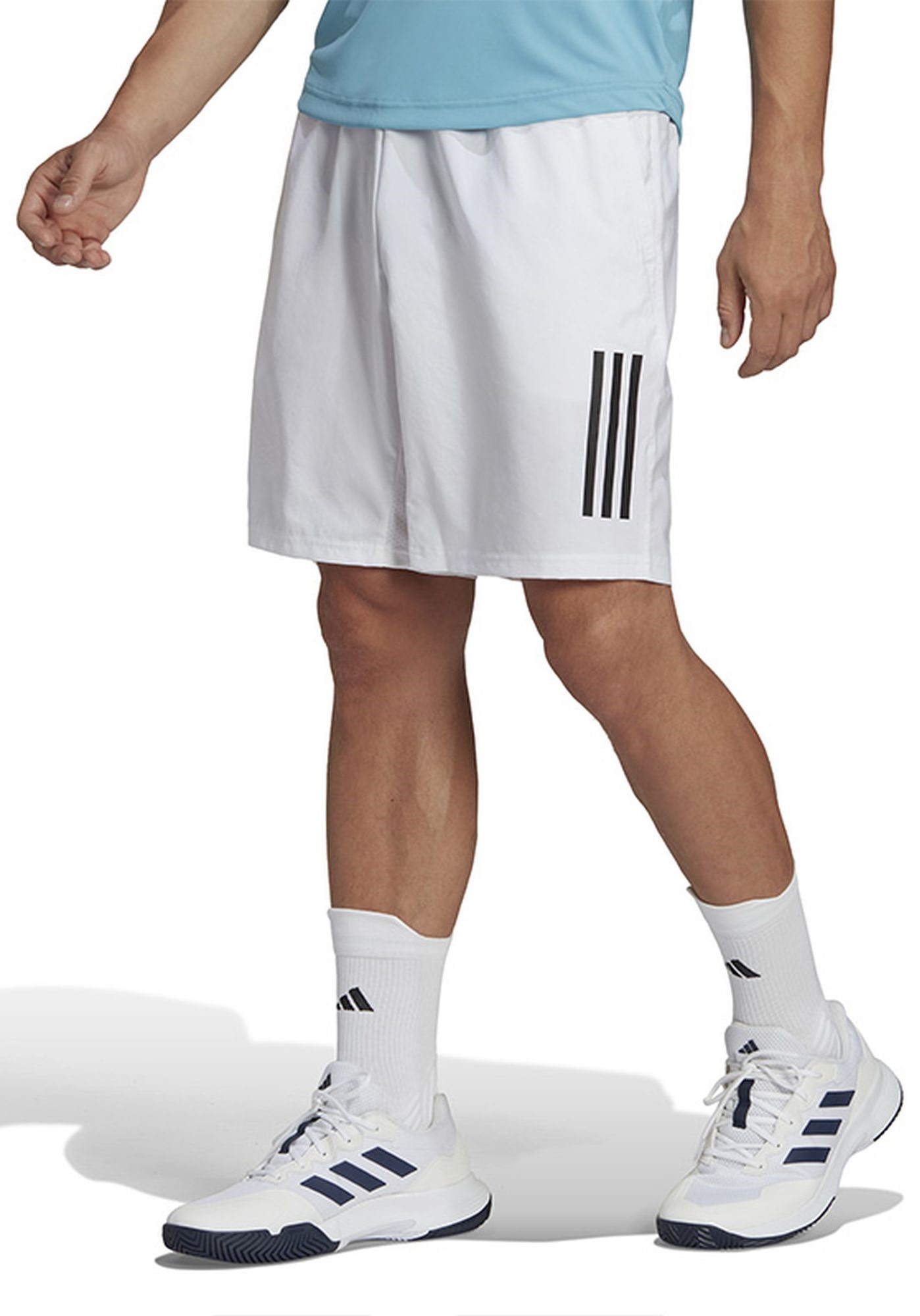 Adidas Men’s Club 3 Stripe Tennis Shorts 7 Inch (White)