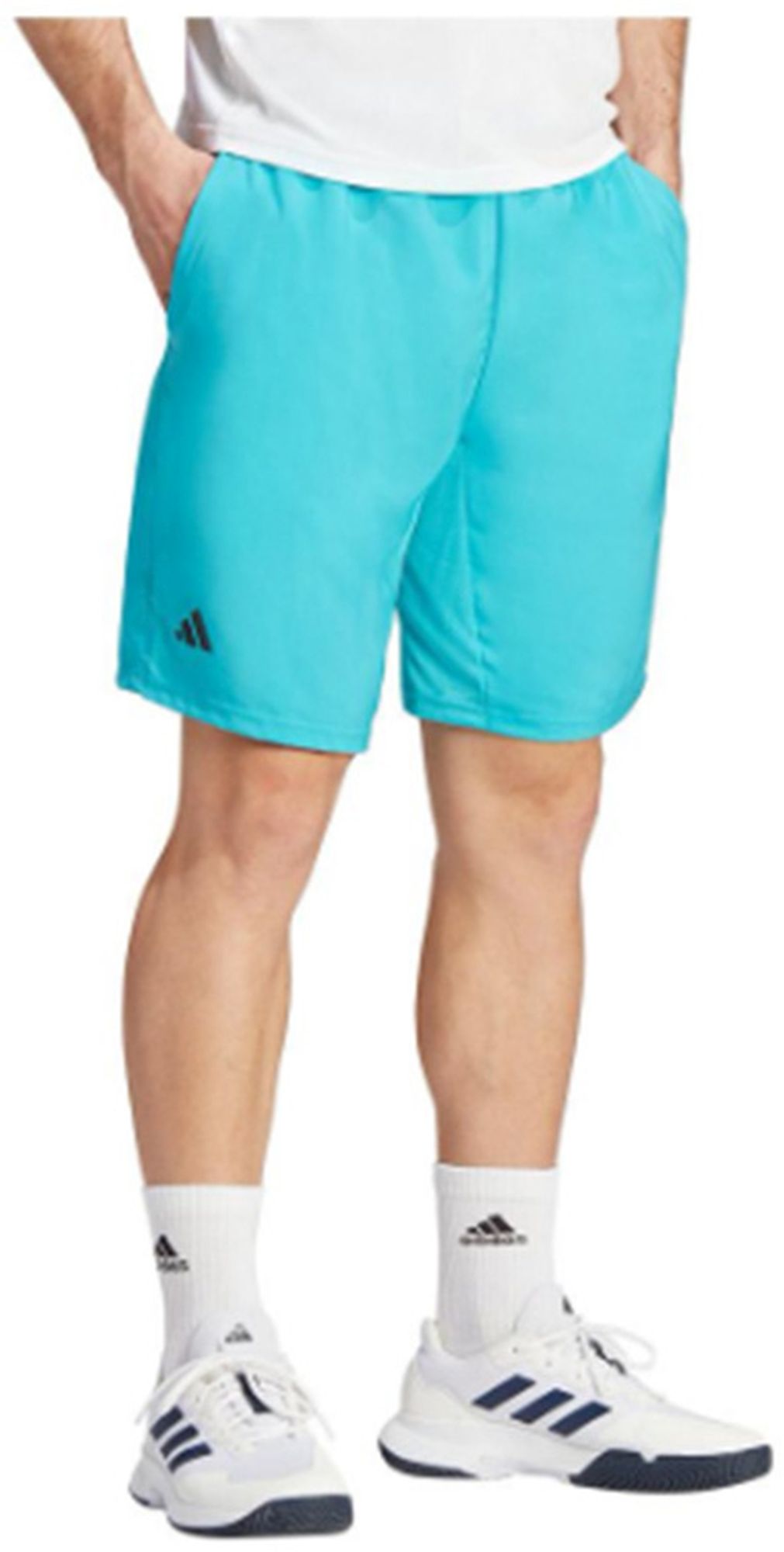 Adidas Men’s Club 3 Stripe Tennis Shorts 7 Inch (Lucid Cyan)
