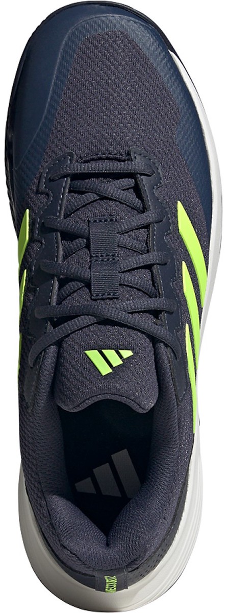 Adidas Men's GameCourt 2 Tennis Shoes (Shadow Navy/Lucid Lemon/Core White)