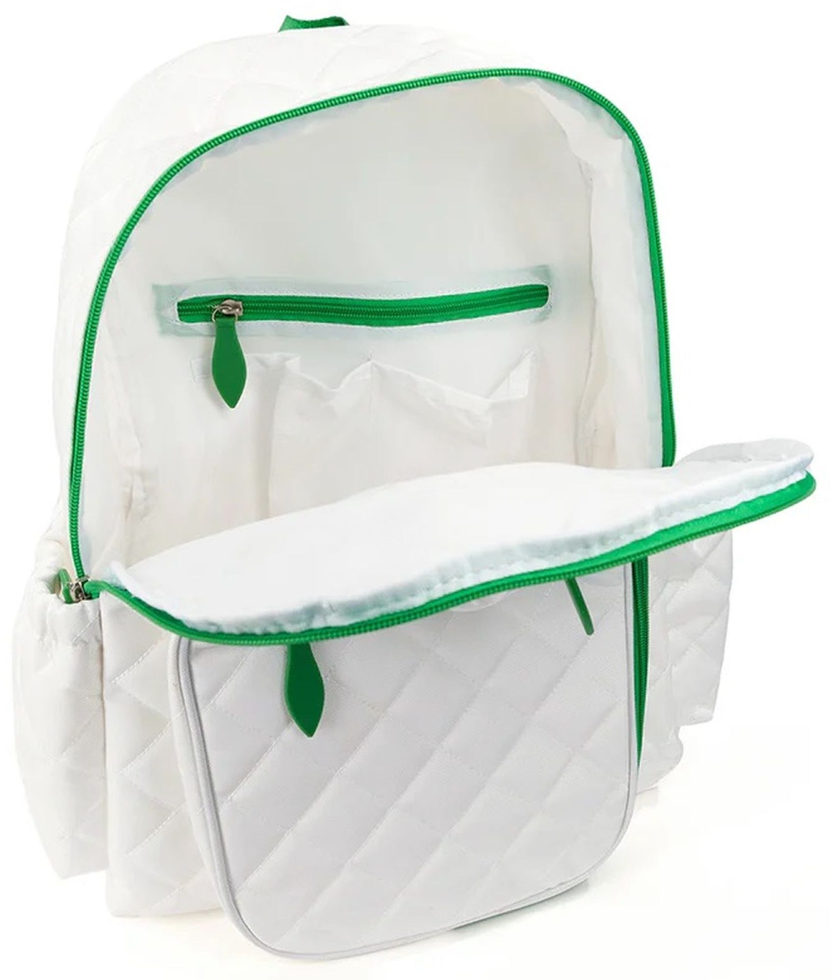 Ame & Lulu Pickleball Time Backpack (Quilted White/Green)