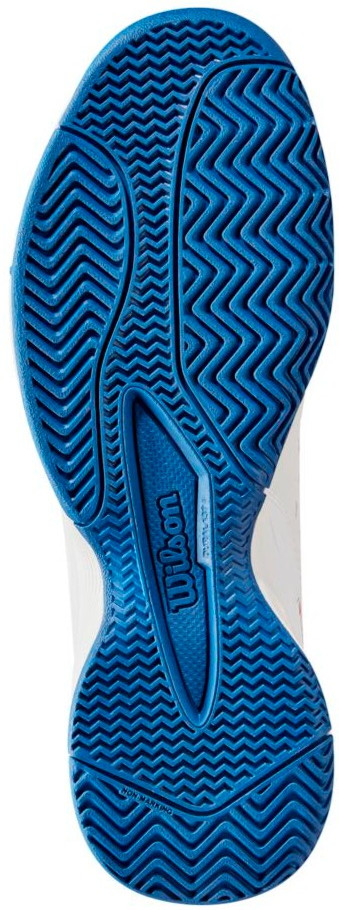 Wilson Junior Rush Pro L Tennis Shoes (White/Deja Vu Blue/Wilson Red)