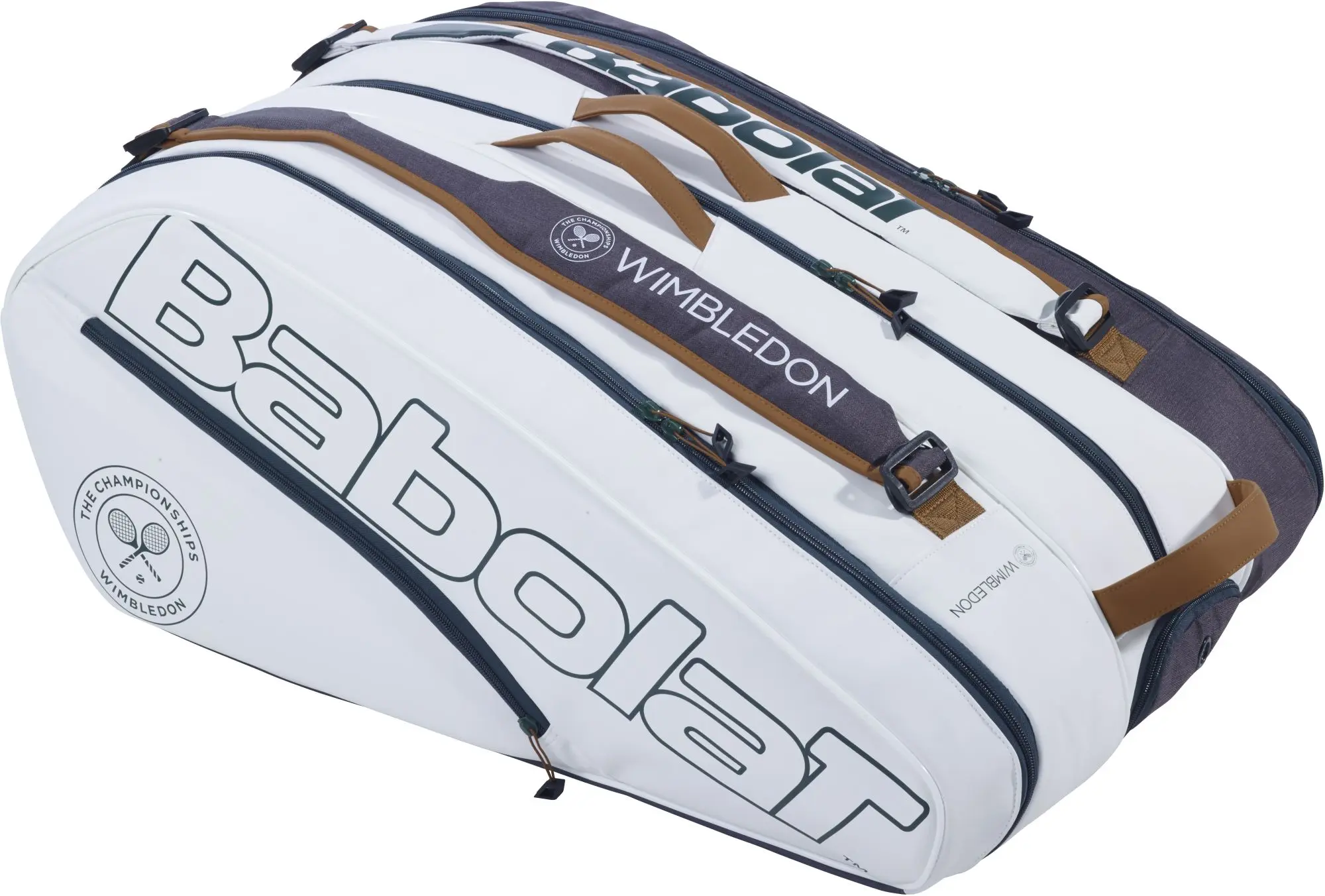 Babolat Pure Wimbledon Racquet Holder x12 Tennis Bag (White/Grey)