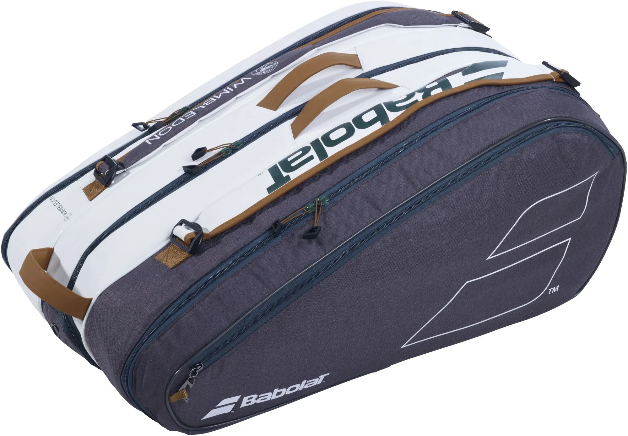 Babolat Pure Wimbledon Racquet Holder x12 Tennis Bag (White/Grey)