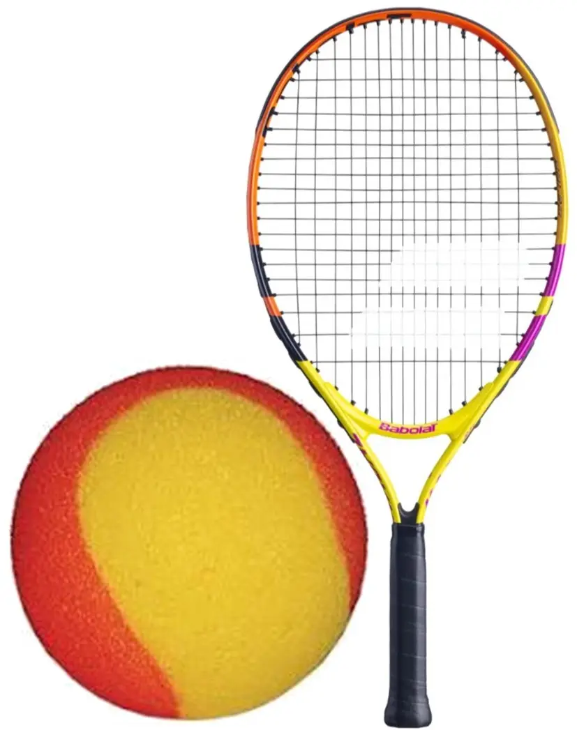 Babolat Nadal Junior Tennis Racquet (Rafa Edition) bundled w 3 Red Foam ...