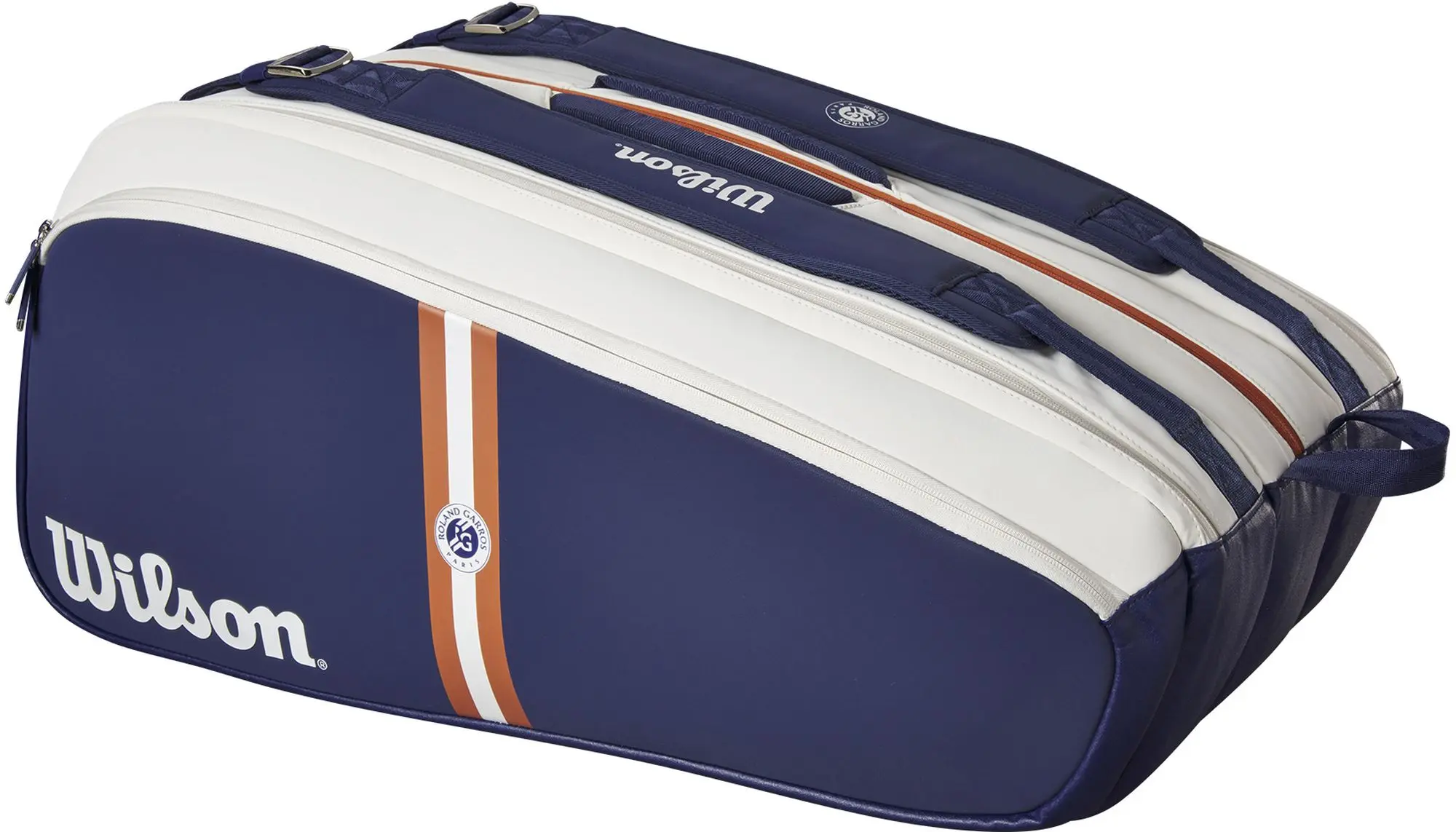 Wilson Roland Garros Super Tour 15 Pack Tennis Bag (Navy/White/Clay)