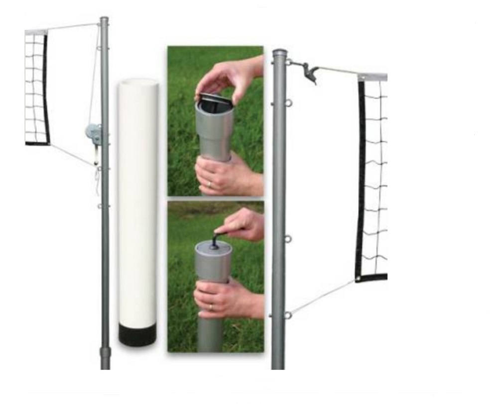 Outdoor Volleyball Set (Steel Top/PVC Sleeve), #VBPK1