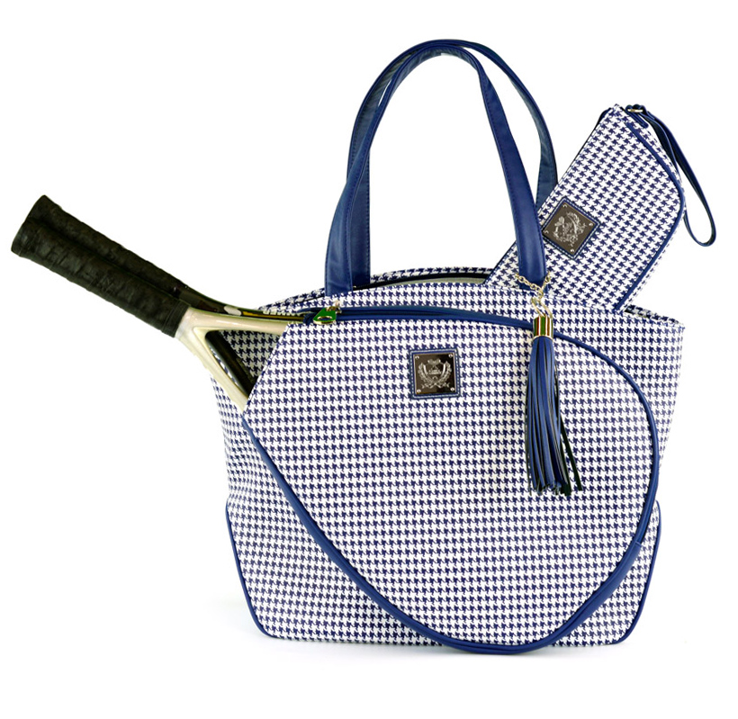 Court Couture Cassanova Tennis Bag (Saphire Houndstooth)