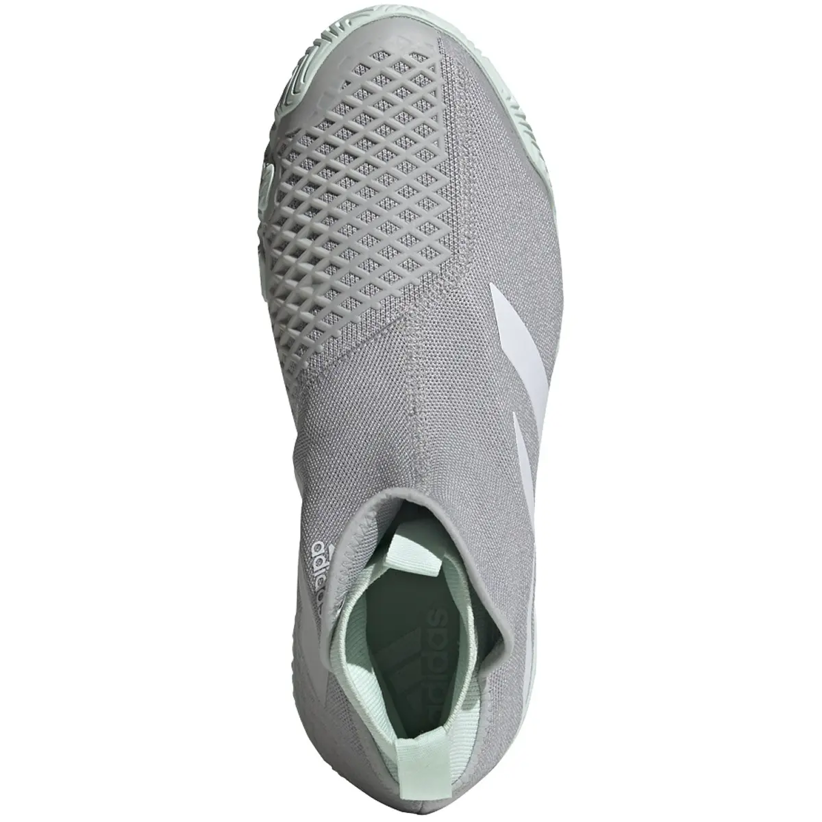 Adidas Men's Stycon Laceless Tennis Shoes (Grey/White/Dash Green)