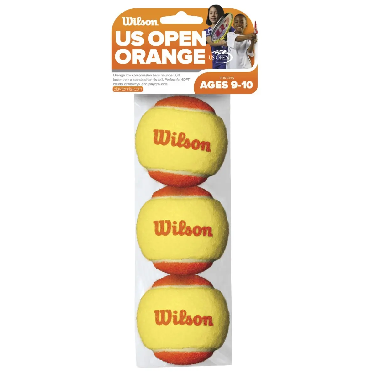 Wilson US Open Junior Tennis Racquet, Orange Tennis Balls