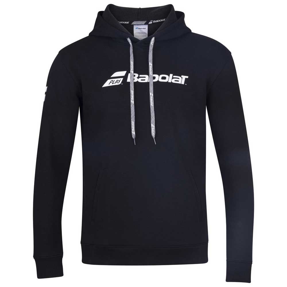 Babolat Boy's Exercise Hooded Tennis Training Sweatshirt (Black/Black)