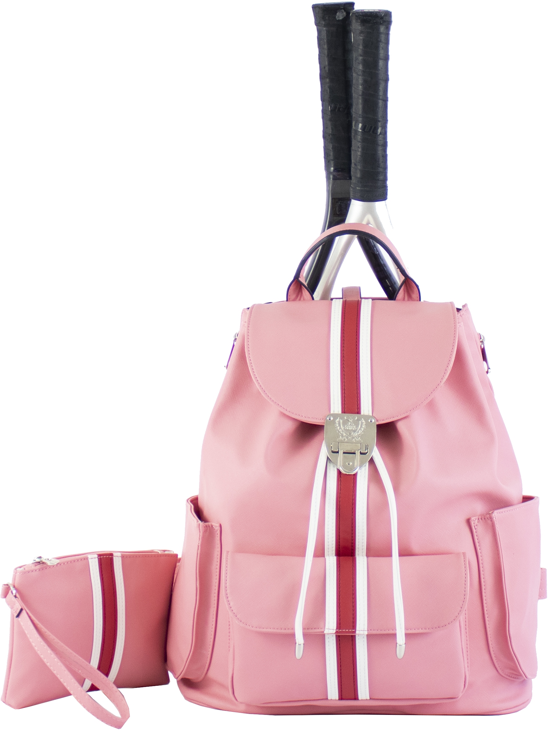 Court Couture Hampton Tennis Backpack (Striped Razzmatazz)